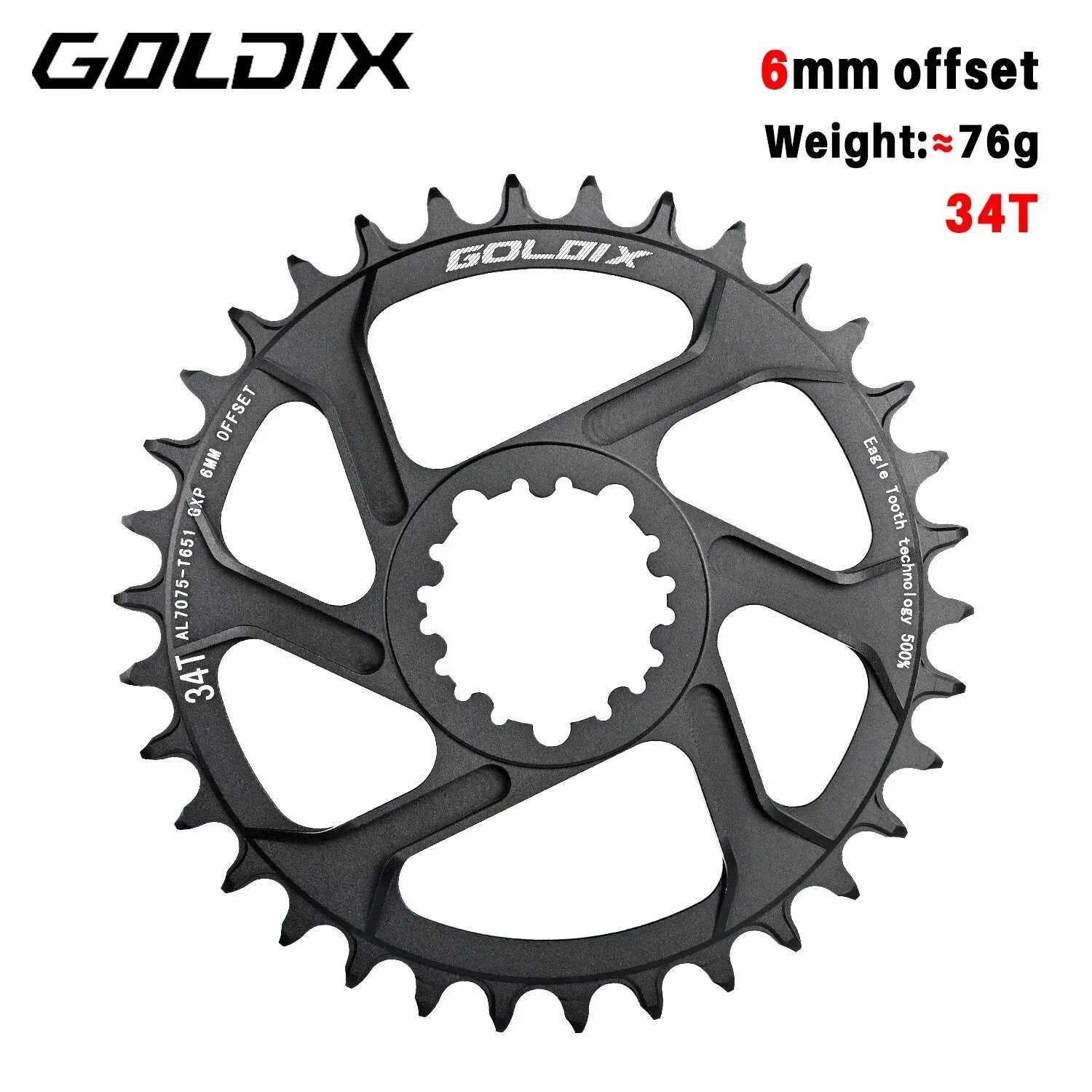 GOLDIX Велосипедная цепная звездочка MTB из алюминия 30-38 зубьев 11/12 скоростей