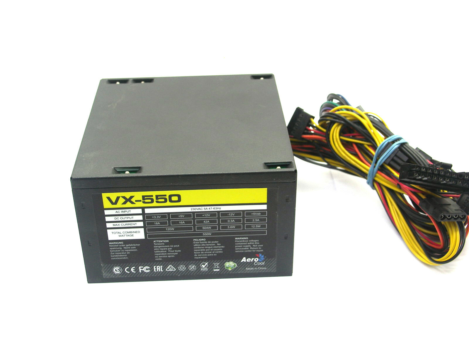 Блок питания 550W Aerocool VX-550 24+4+4/6PCI-E/3SATA/120fan ATX