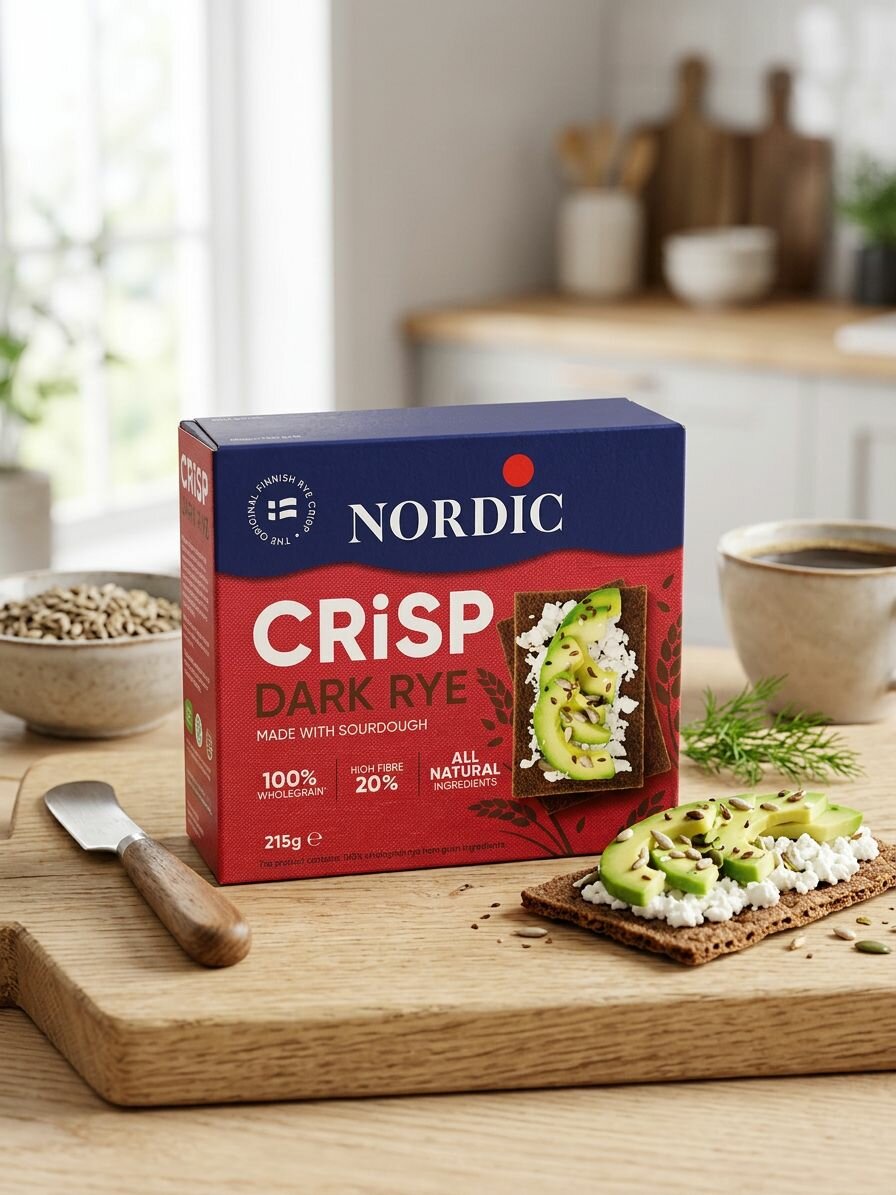 Хлебцы CRiSP DARK RYE ржаные темные NORDIC 215г
