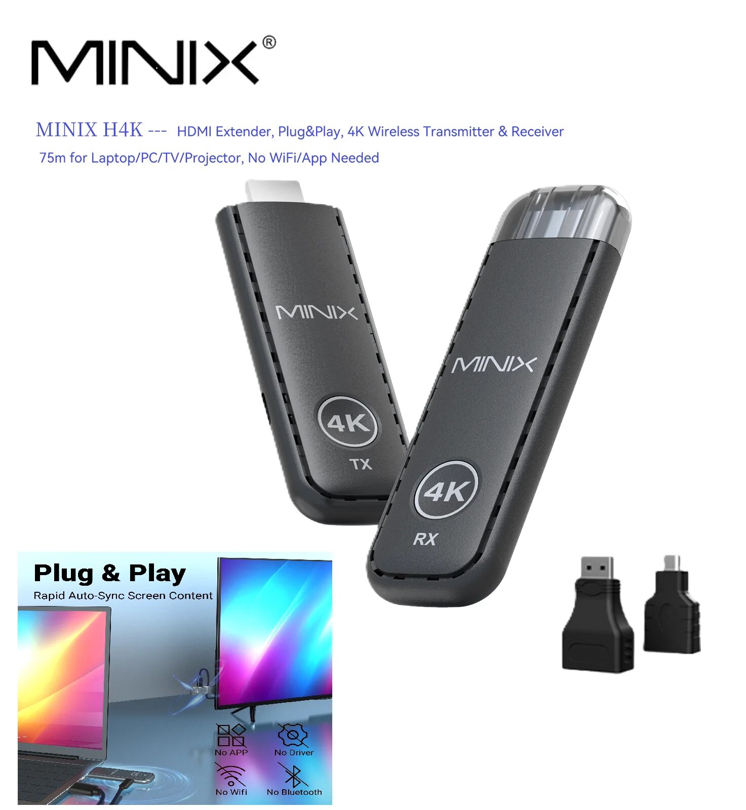 MINIX H4K Беспроводной HDMI-адаптер 4K