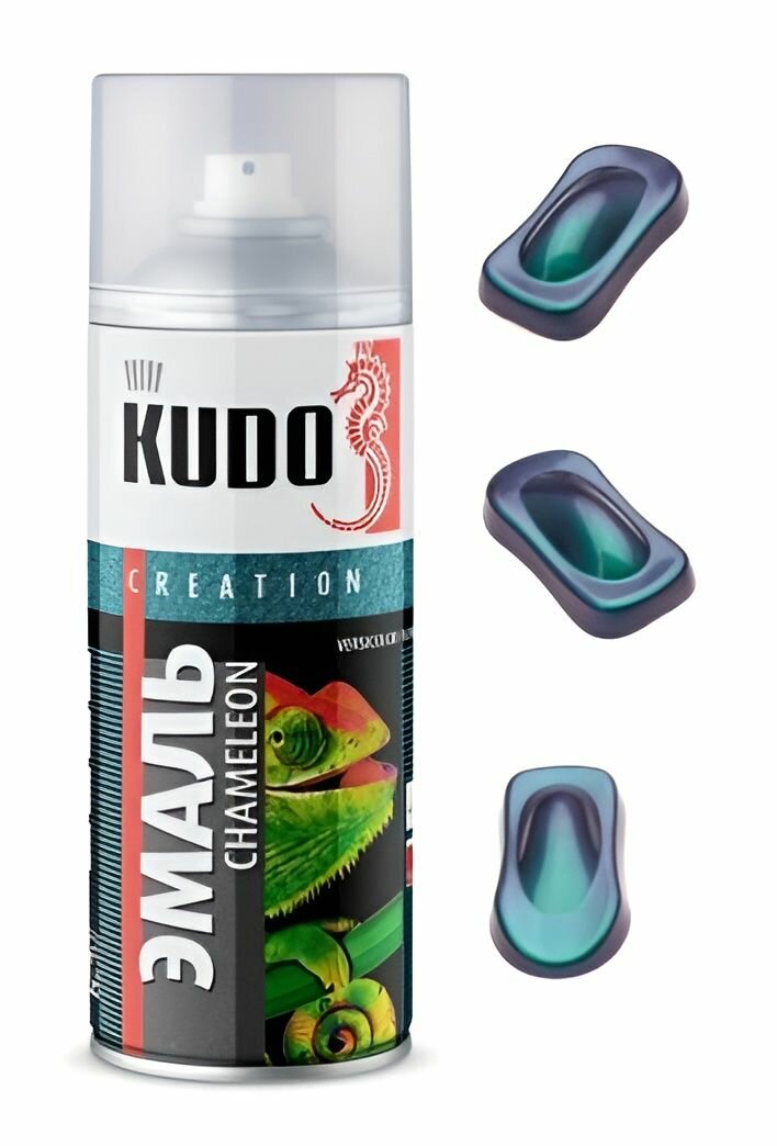 Эмаль хамелеон KUDO CHAMELEON "Изумрудный фламинго" синий-зеленый-фиолетовый