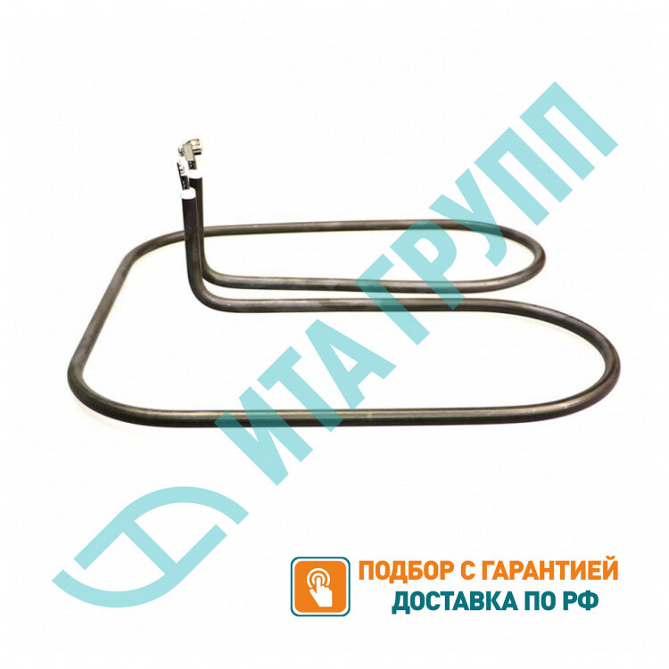 ТЭН 1200W для конфорки, нерж, D8мм, 278х283х90мм, клеммы под винт М4, КЭТ-0,09, Abat, 220V, ТК1200