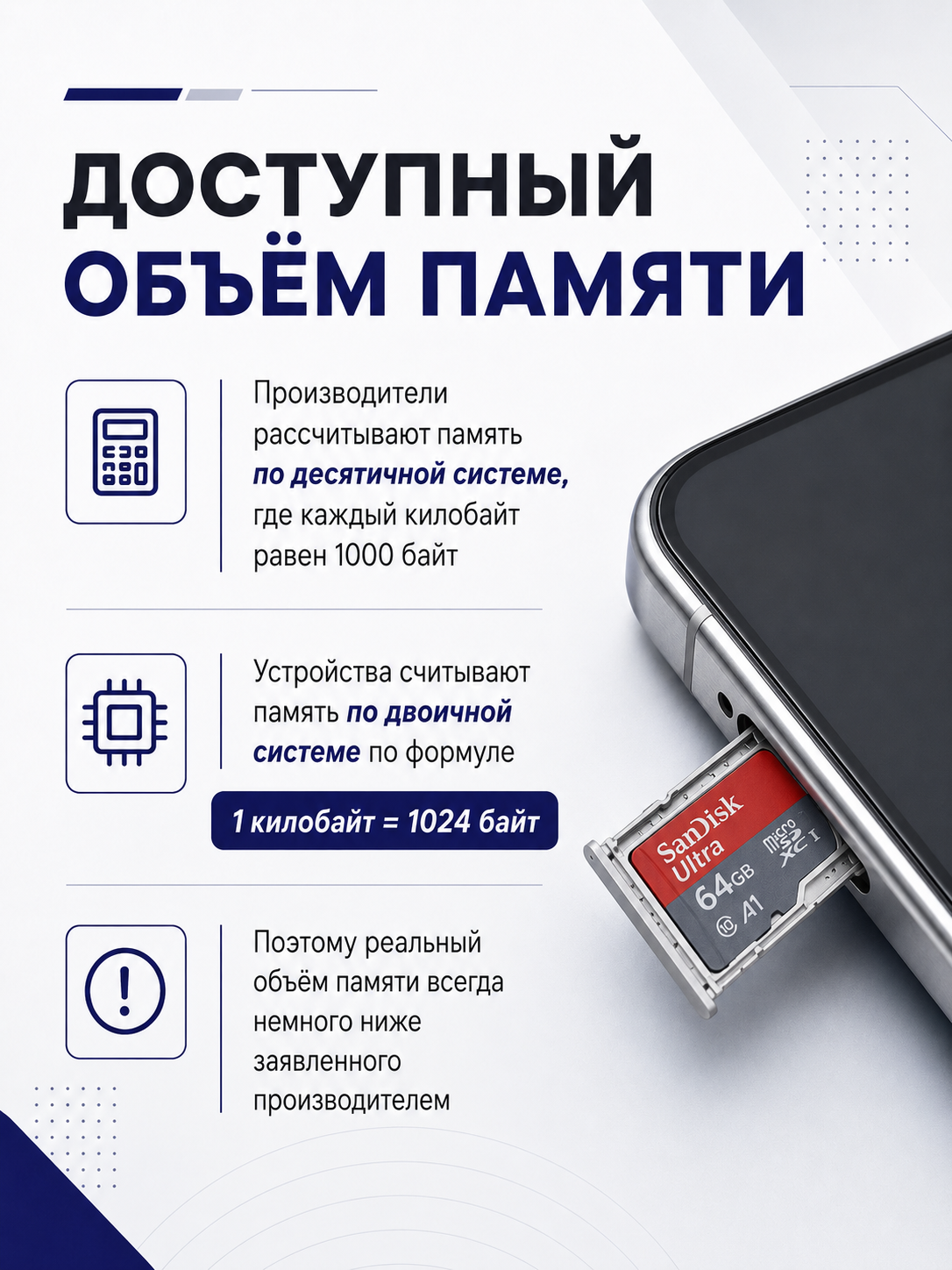 Карта памяти Micro SD 64 гб — фото 1