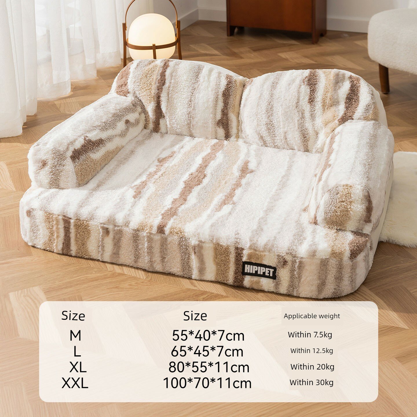 Собачья кровать Rock Yellow L размер 65x45 см для средних собак до 12.5 кг Зимняя теплая кошачья лежанка