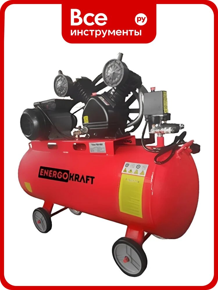 Компрессор ENERGOKRAFT Titan-100/600, 3.2кВт, 100л, 600 л/мин РБ000035726
