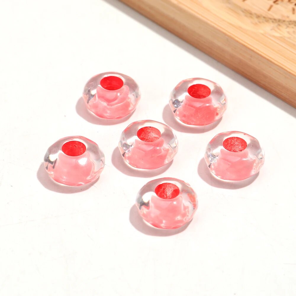 Акриловые бусины 20 шт, разноцветные, для украшений Розовый, pink