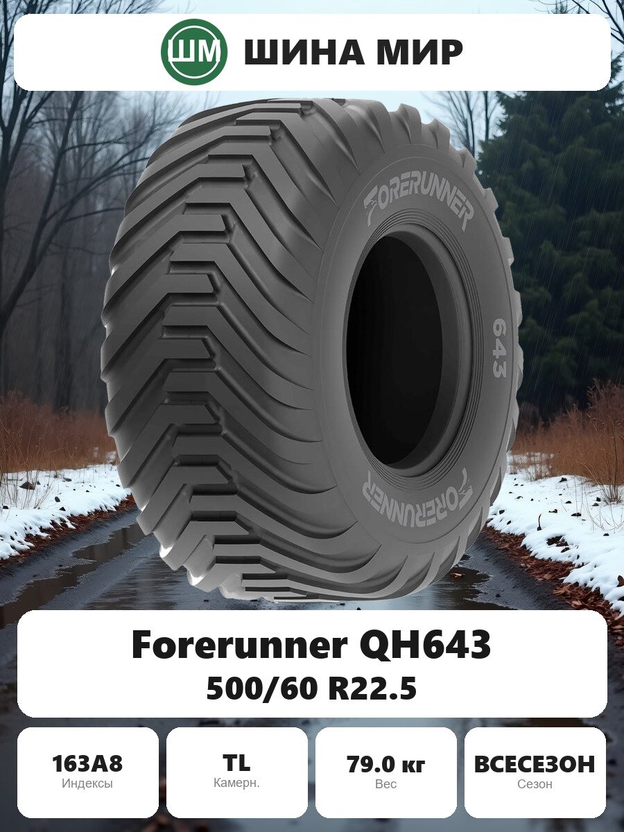 Шина для спецтехники Forerunner QH643 500/60 R22.5 163A8 Всесезонная Нешипованная