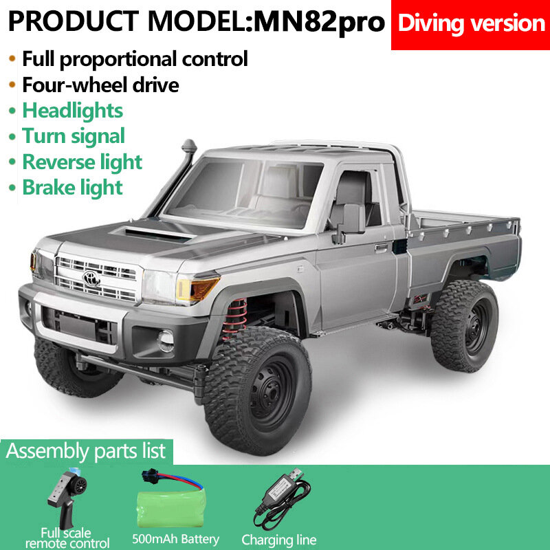 Игрушечная радиоуправляемая модель внедорожника Mangniu MN82 Full Scale 4WD LC79 Toyota Crawler Off-Road Vehicle Simulation RC Pickup Remote Control Car