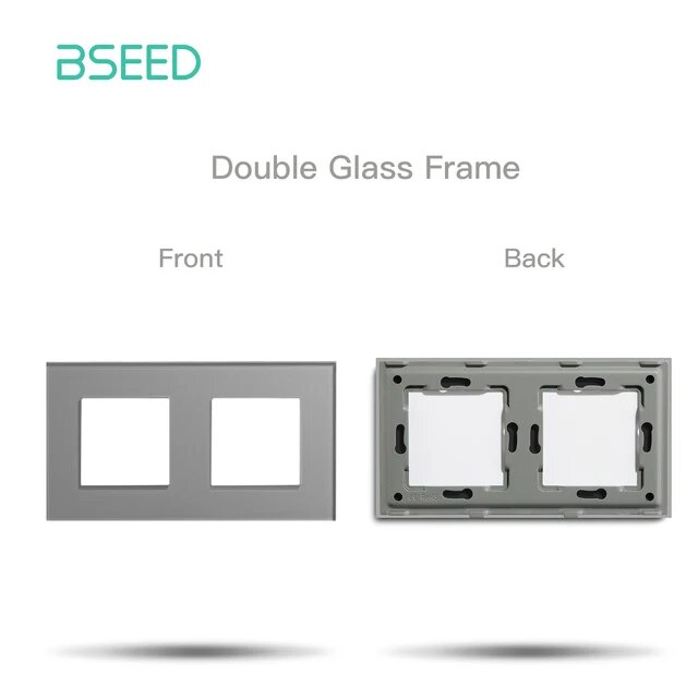 BSEED Рамка для розеток стеклянная 157mm Gray