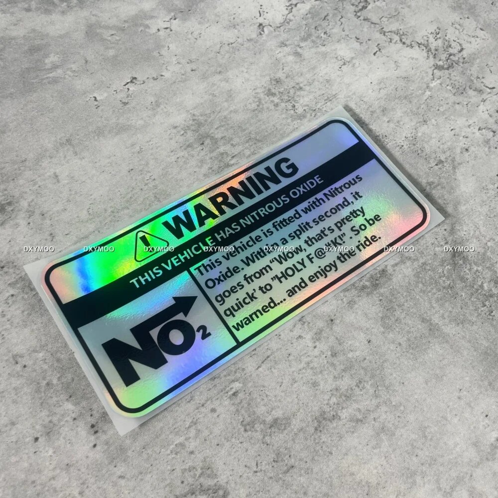 Наклейка "Warning Nitrous Oxide" 10x4.5см, цвет B