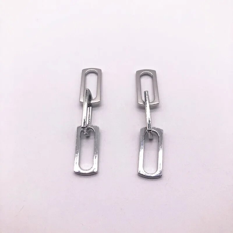 Серьги из цинкового сплава, rhodium, 63x11 мм
