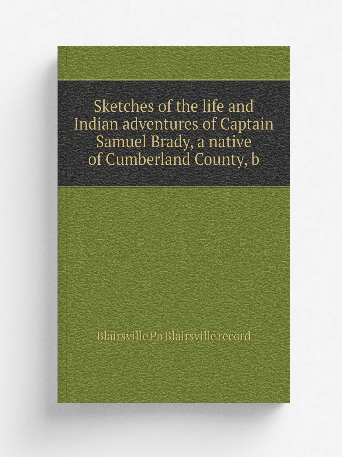 Sketches of the life and Indian adventures of Captain Samuel Brady, a native of Cumberland County, b