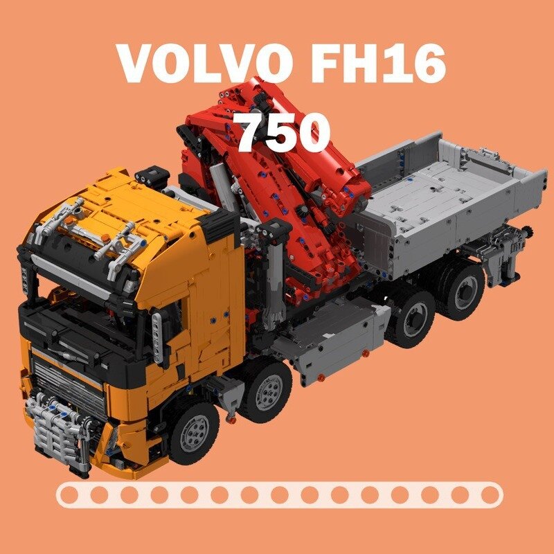 MOC-118230 Конструктор Volvo FH16 750 8x6 с подъемной стрелой - Электронные чертежи