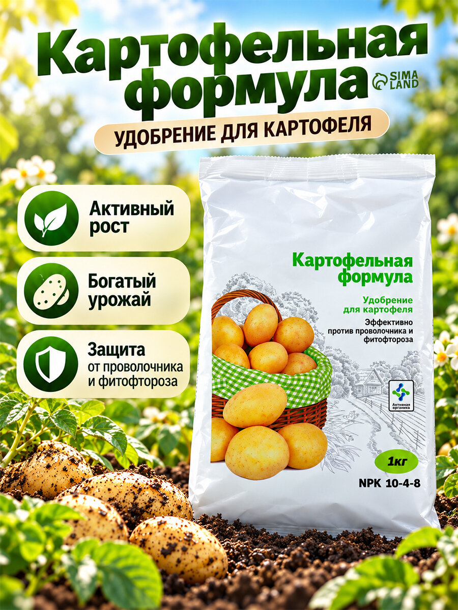 Удобрение Зеленое Сечение "Картофельная Формула", для картофеля, порошок, 1кг