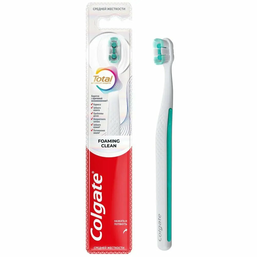 Зубная щетка Colgate Total Пенная чистка средней жесткости