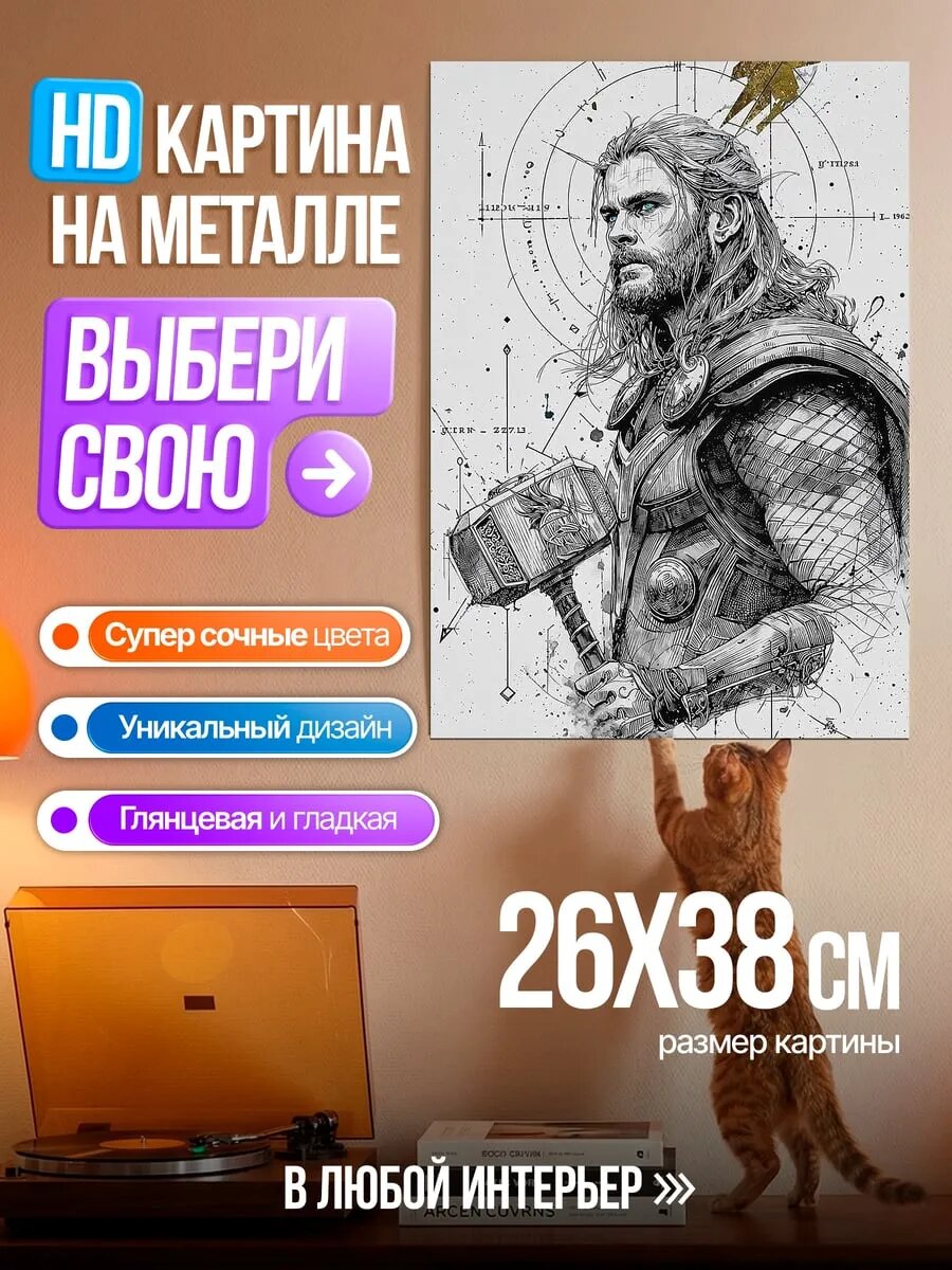 Картина на HD металле Тор бог грома
