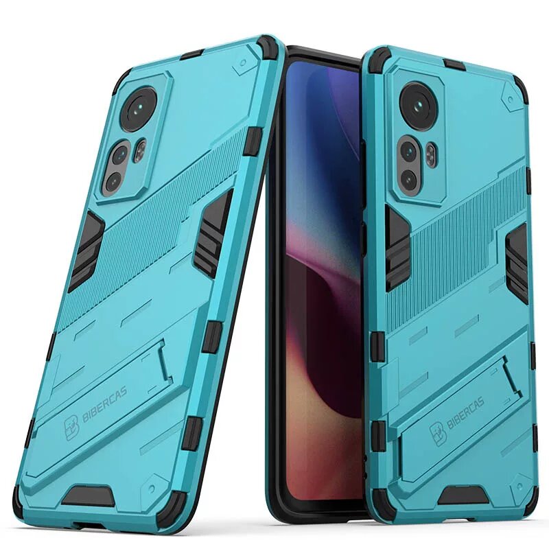 Чехол для Xiaomi 12 голубой небесный с защитой объектива и защитой от падений