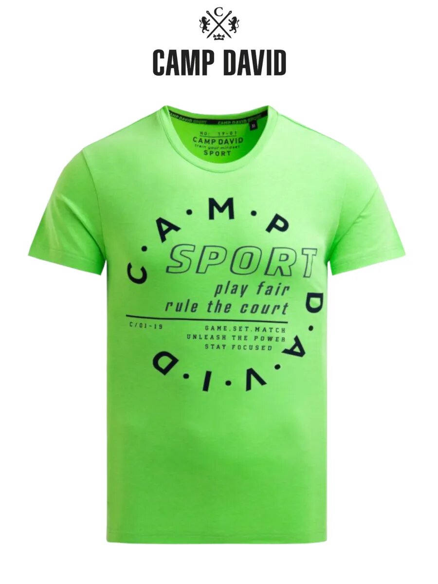 Футболка Camp David, 1 шт., размер L, желтый, зеленый