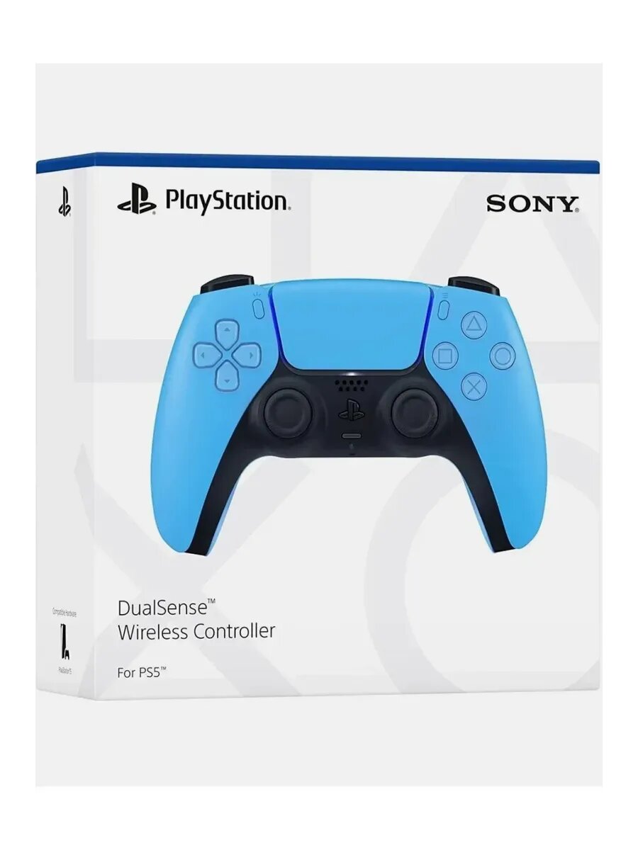Джойстик Sony DualSense Ps5, беспроводной, работа от аккумуляторов (Голубой)
