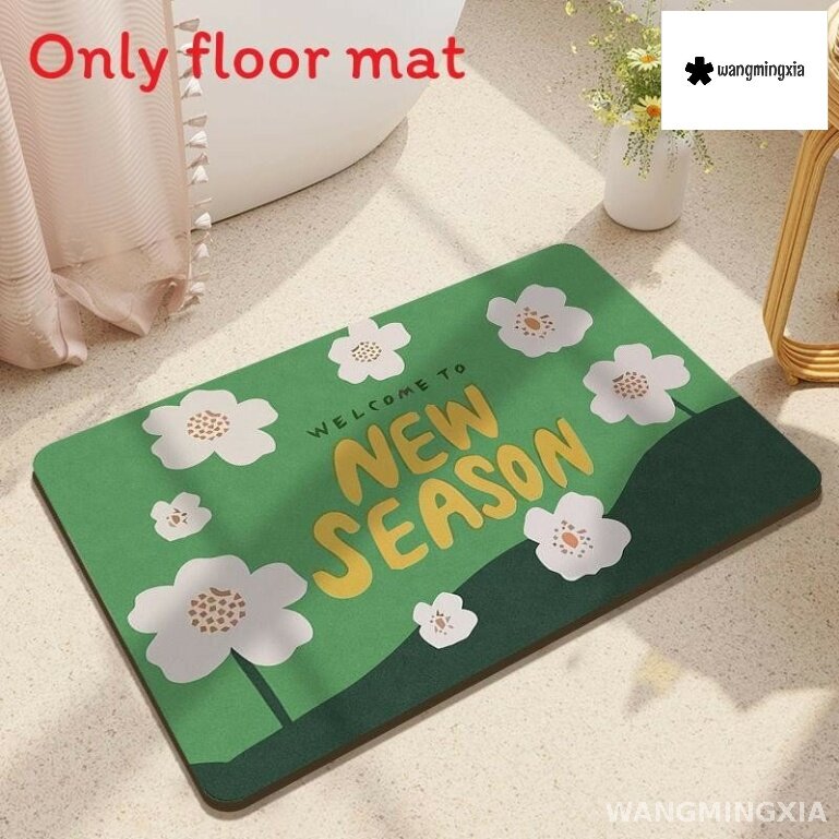 Эксклюзивный коврик для ванной и кухни 50x80 см с узором цветочных букв стиль 03 водостойкий и нескользящий из мягкого силикона