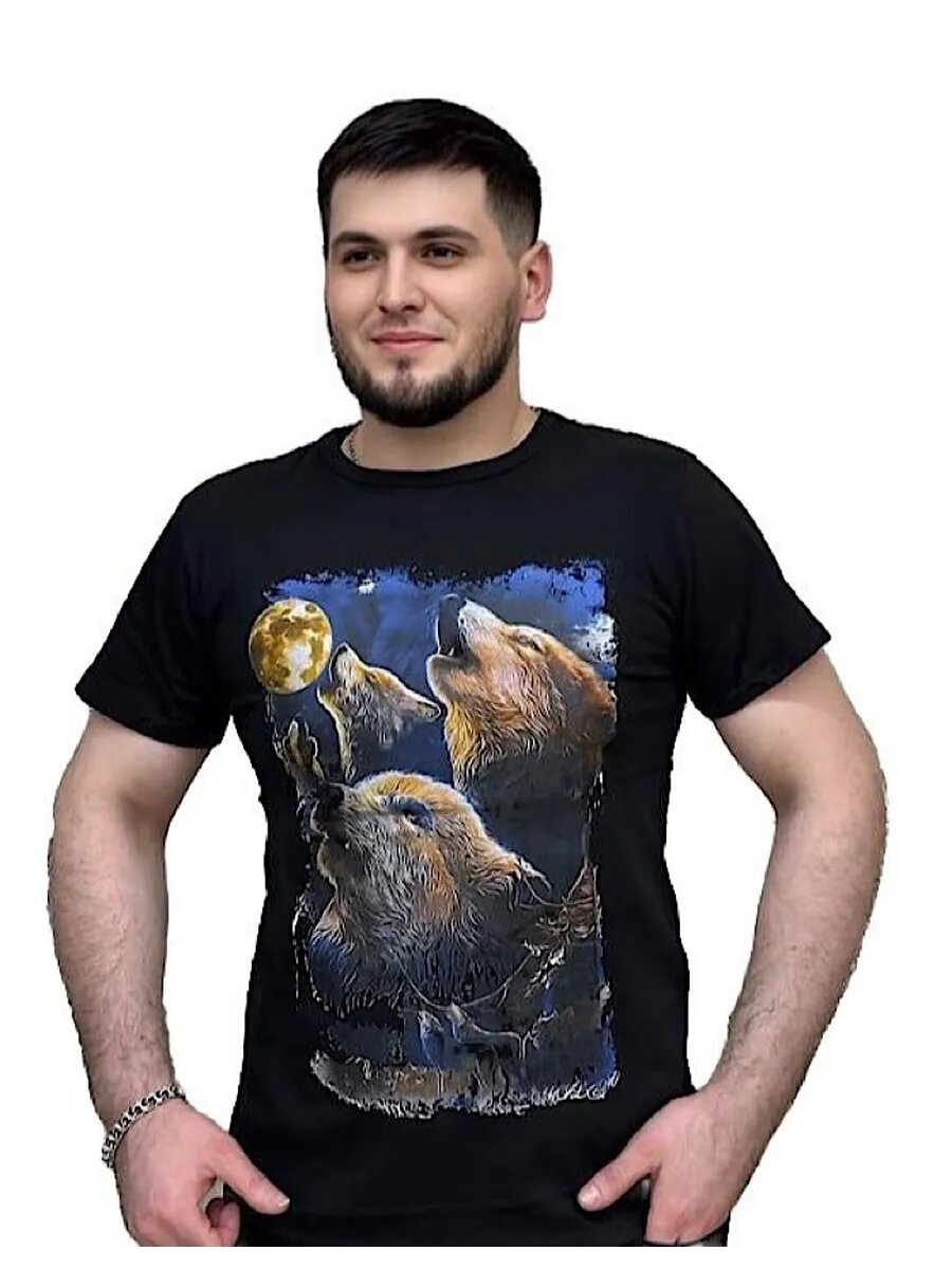 Футболка, 1 шт., размер 52, черный