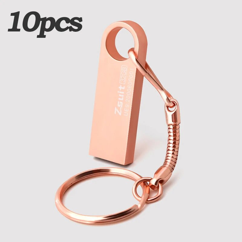 10 шт, металлические USB-флеш-накопители, 64 ГБ, Водонепроницаемая USB-флешка, 4 Гб, флешка, 3,0, подарок, бесплатная доставка, USB 2,0, бесплатный логотип