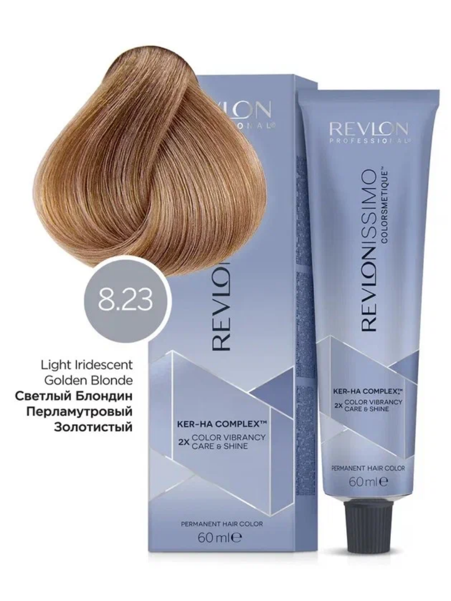 Краска для волос Revlon Professional Revlonissimo Colorsmetique Care & Shine, гиалуроновой кислотой перманентная, 8.23