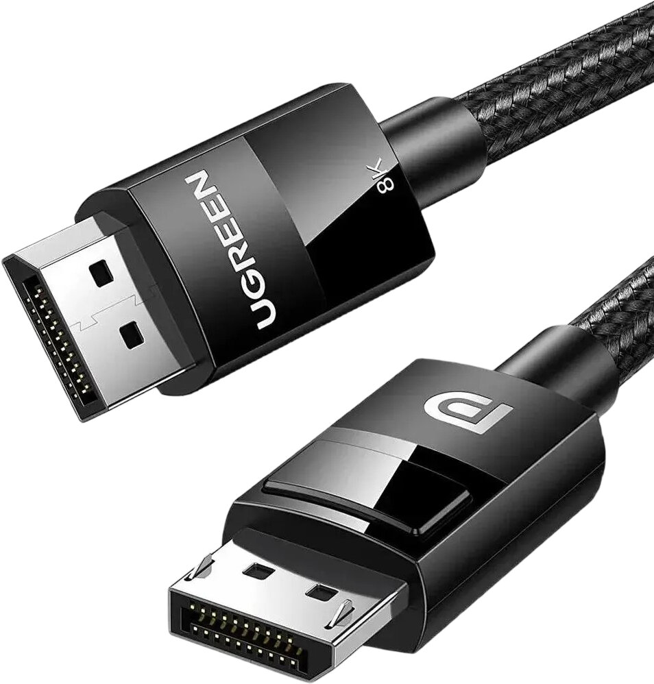Кабель аудио-видео UGREEN DP114, DisplayPort (m) - DisplayPort (m), 1м, черный (80390)