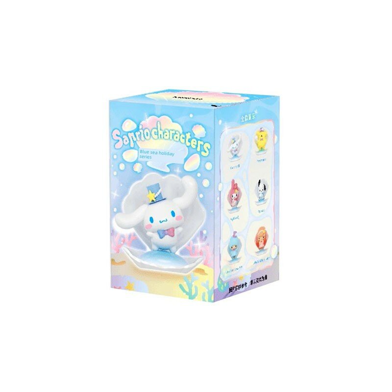 Официальный мерч Miniso Sanrio: серия «Морской отпуск», коллекционная фигурка Cinnamoroll Pochacco (сюрприз-бокс) 1