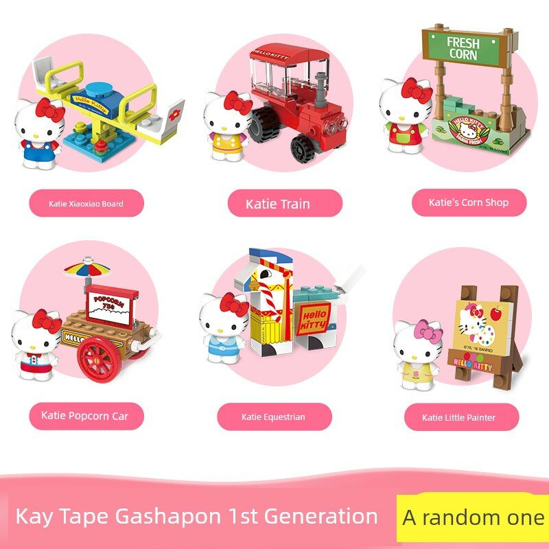 Оригинальная кукла-гашапон Hello Kitty, развивающая игрушка-головоломка для детей, конструктор, подарок для девочки