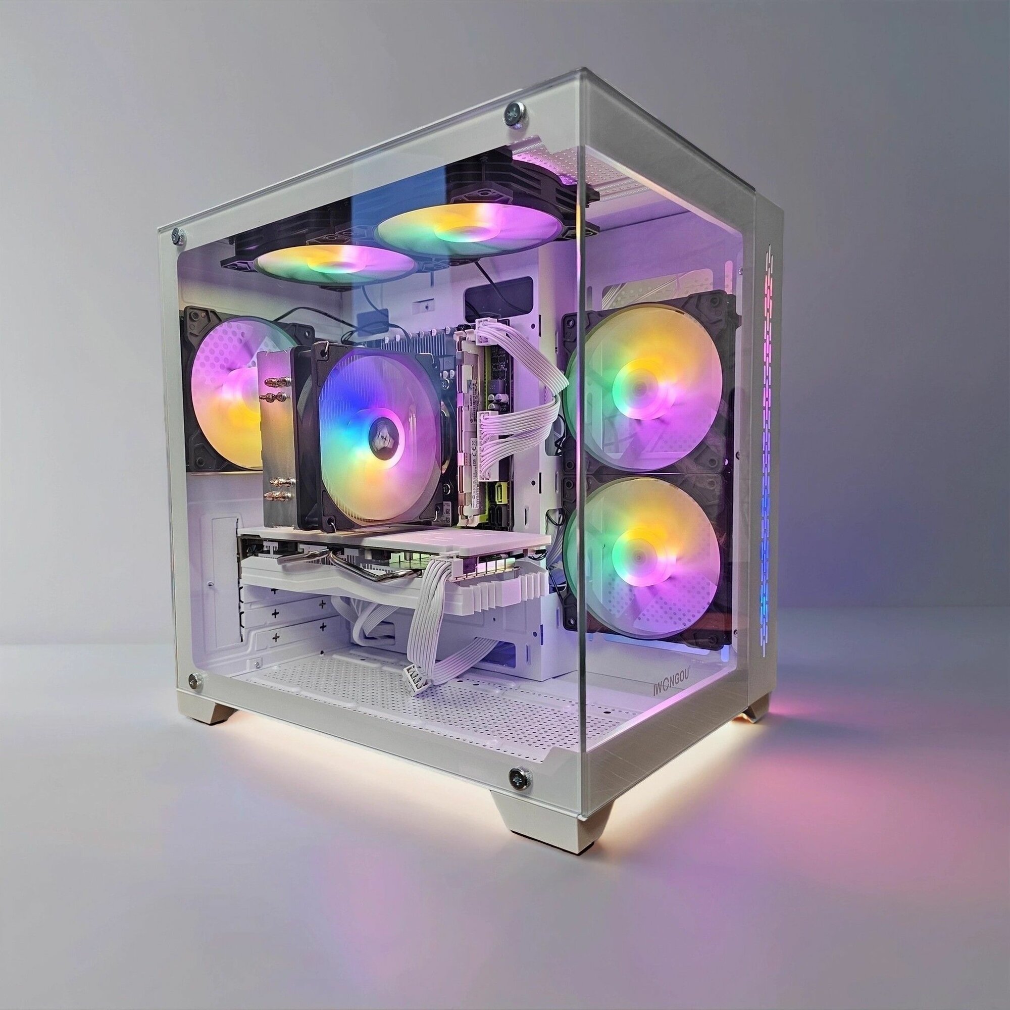 Системный блок Игровой компьютер ПК (Intel Core, RAM 32 ГБ, SSD 500 ГБ, AMD RX 580 (8 Гб), ПК, белый, прозрачный