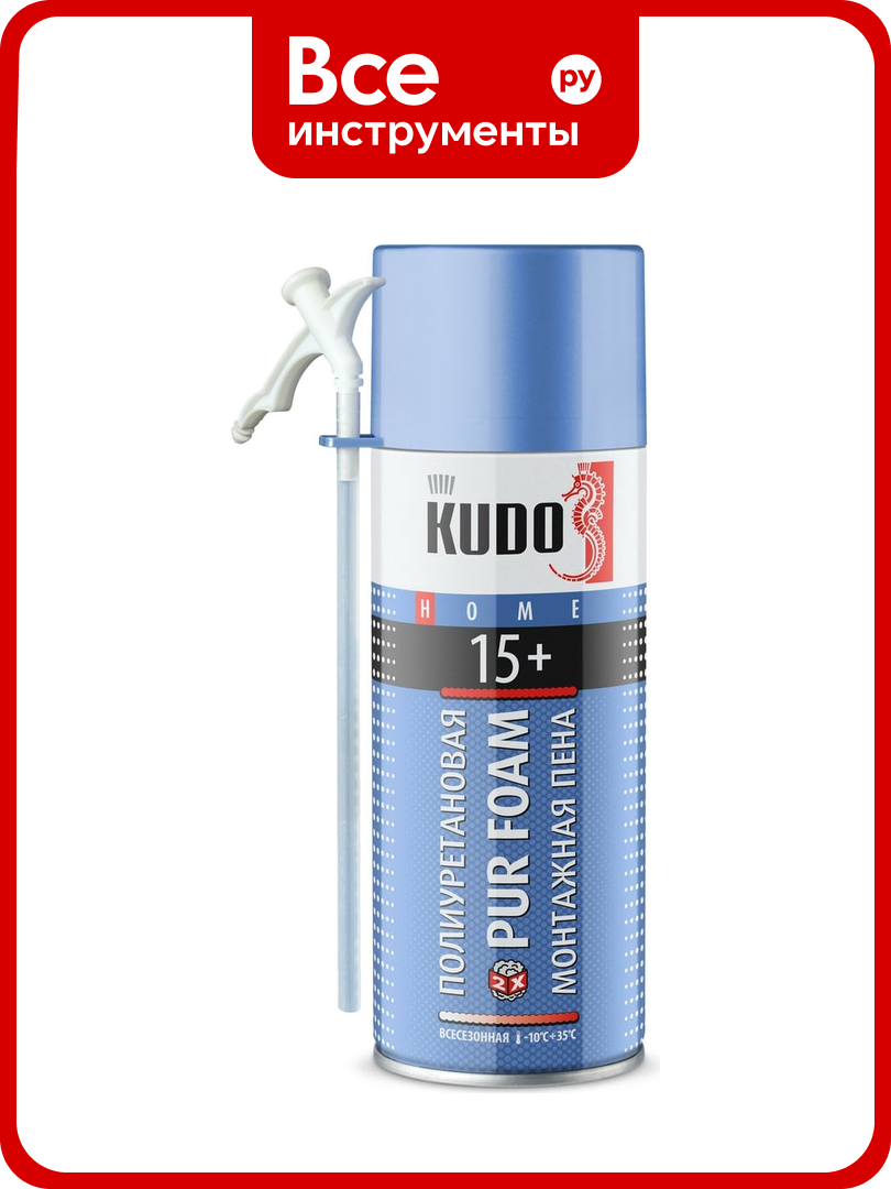 Полиуретановая монтажная бытовая всесезонная пена KUDO HOME 15+ 520 мл KUPH05U15+, установки