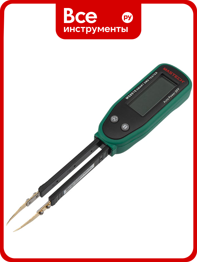 Мультиметр MASTECH MS8910 для чип‑компонентов, пластиковый корпус, прибор с выключателем и режимом прозвонки