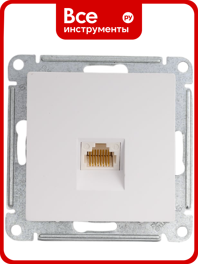 Розетка телефонная Systeme Electric Atlasdesign лотос rj11, механизм ATN001381