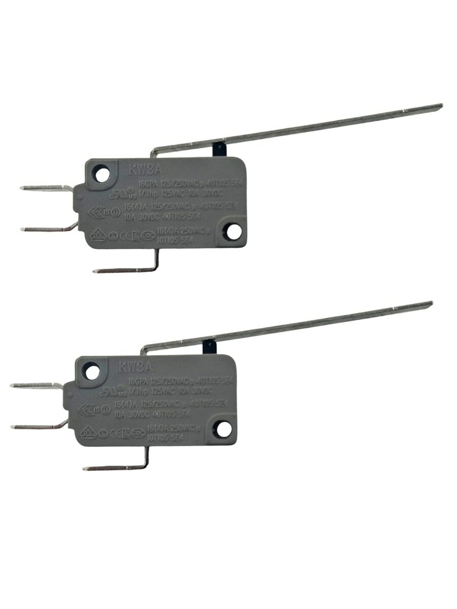 Микропереключатель 2 шт. Dongnan KW3A-16Z2-A200 3-х контактный 16(4)A 250V с рычагом 51мм