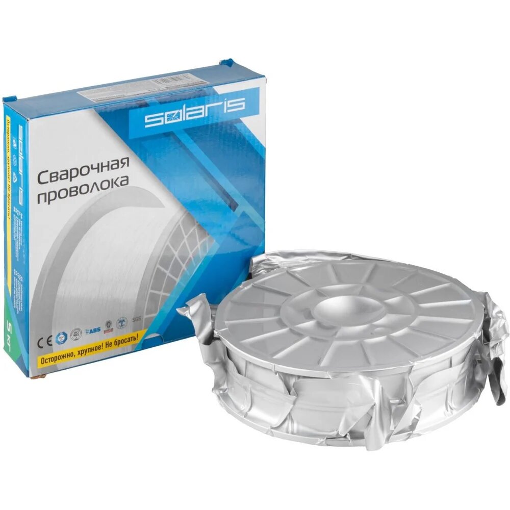 Проволока сварочная SOLARIS 1 мм FLUX E71T-GS катушка 5 кг WM-E71TGS-10050 ЦЗ-3732090180
