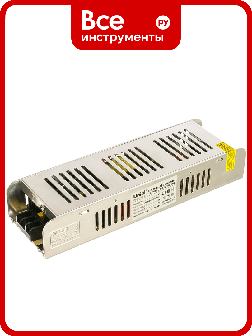 Блок питания Uniel UET-VAS-200B20 24V IP20, 200Вт. UL-00002433