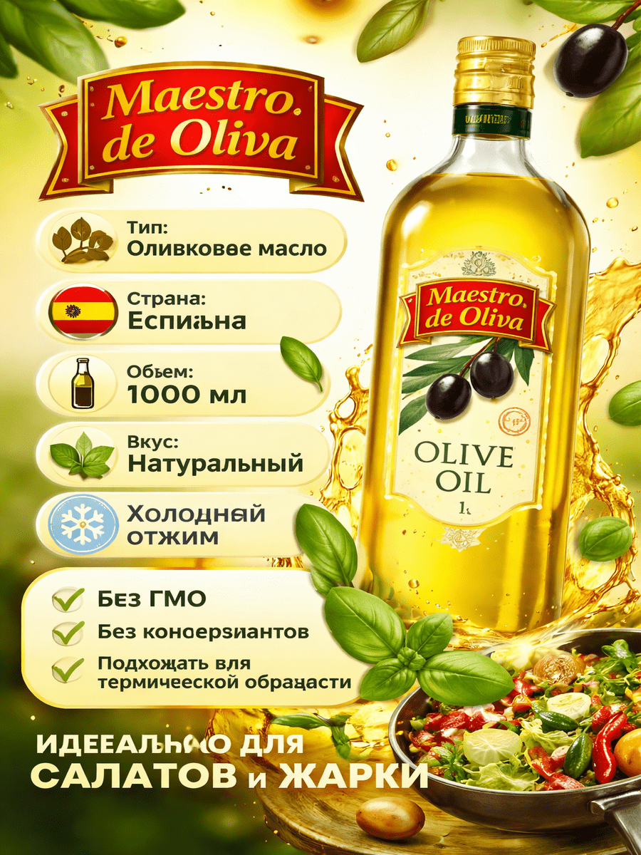 Масло оливковое Maestro de oliva 1л