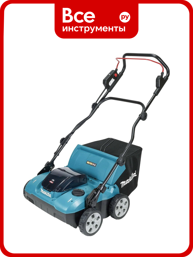 Скарификатор-аэратор аккумуляторный Makita XGT 40vMAX, 1700Вт, 38см, 18 ступеней, -12/+5мм, травосборник 50л UV001GZ