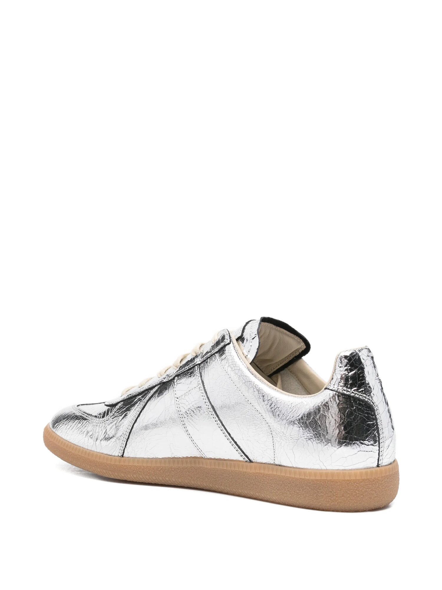 Кроссовки Maison Margiela Metallic-effect sneakers, размер 42 EU, Silver — фото 1