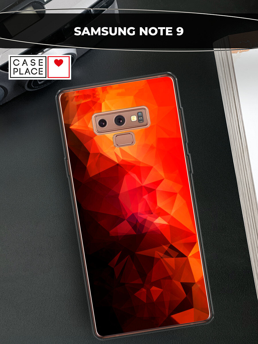 Чехол на Samsung Galaxy Note 9 / Самсунг Галакси Нот 9 с принтом Красная геометрия