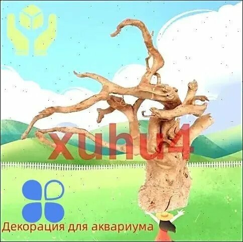 Коряга для аквариума натуральная/Коряга натуральная Сакура/Декорация для аквариума и террариума.