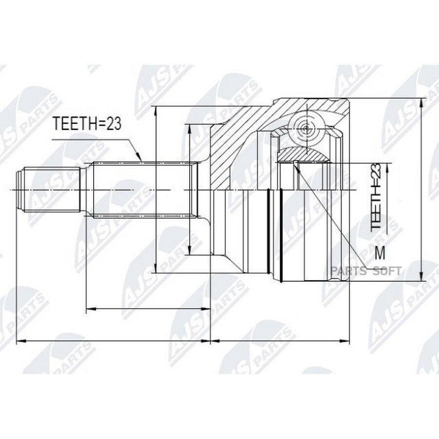 NPZ-RE-021 NTY, ШРУС наружный RENAULT KANGOO 1.6 , 1.9D 00 -03 , SCENIC RX4 1.9D , 2.0 00 -03.08, КИ от официального дистрибьютора, NTY, артикул NPZRE021