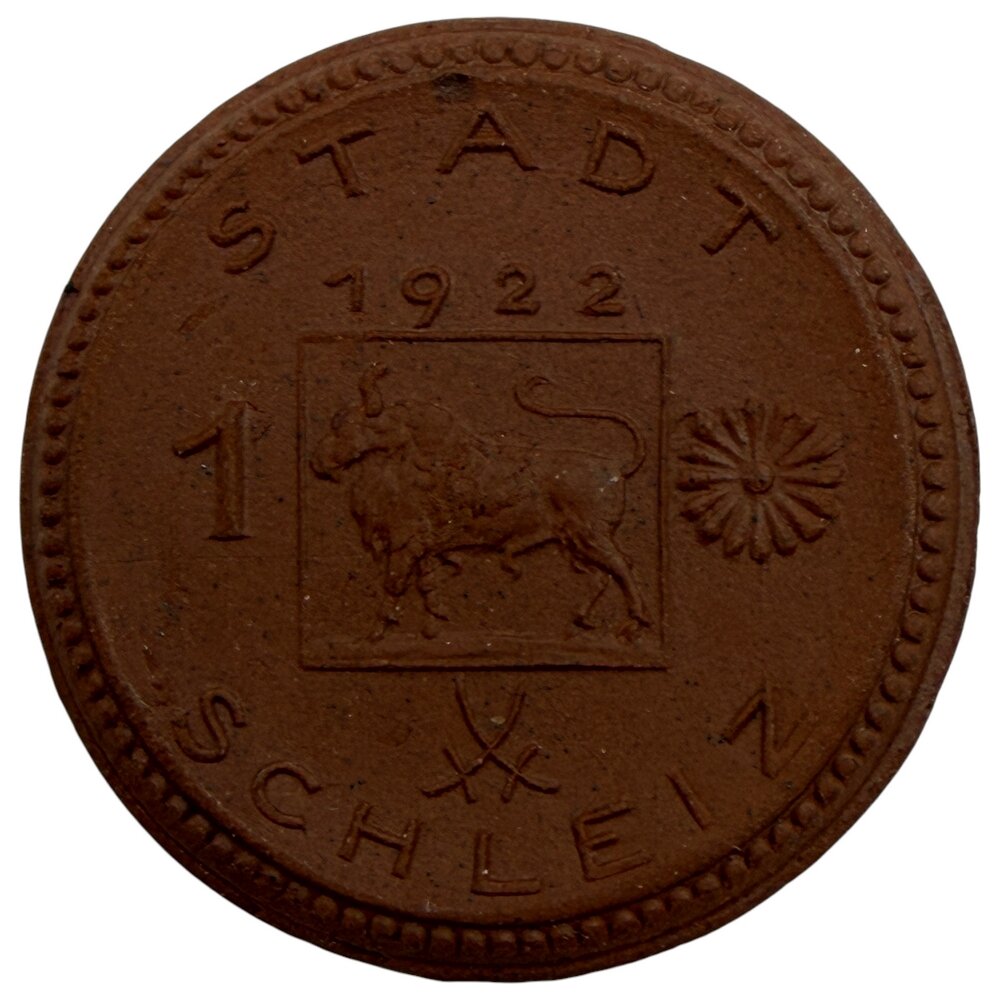 Германия, Веймарская республика, Шлайц 1 марка 1922 г. (Цветок, 1682) (Коричневый фарфор)