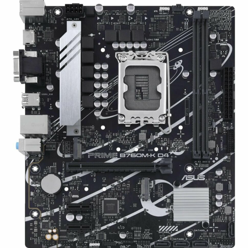 Материнская плата ASUS PRIME B760M-K D4, LGA1700,2xDDR4, 1993229