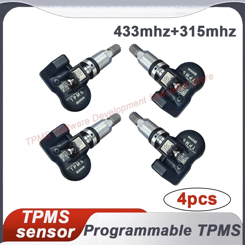 4 программируемых датчика TPMS 315 МГц 433 МГц универсальные 2-в-1 для программирования с TS501 TS508 TS601 TS608 ITS600E MK808TS MK808S-TS
