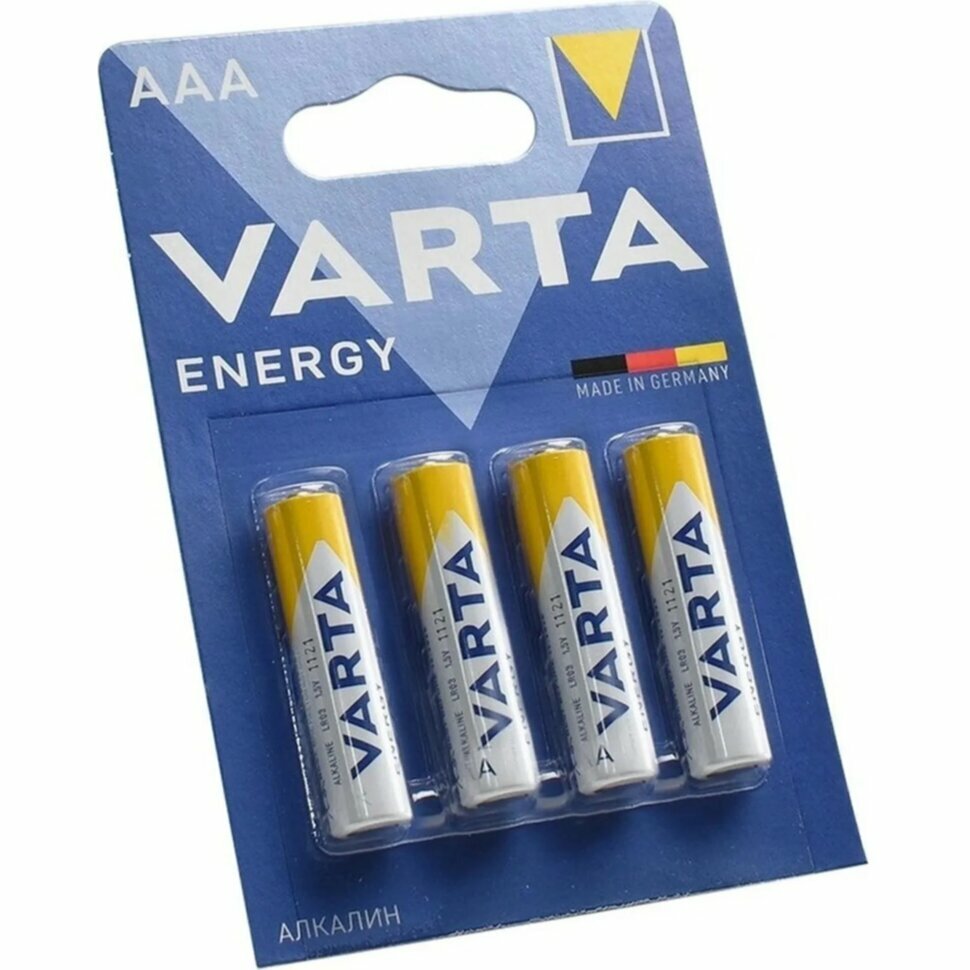 Батарейка Varta ENERGY LR03 AAA 4шт/бл Alkaline 1.5V (4103) (4103213414), 1931777