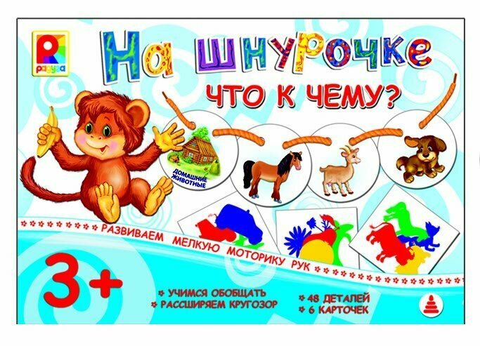 Настольная игра "На шнурочке Что к чему?". Развивающая и обучающая игра. Познавательное и речевое развитие.