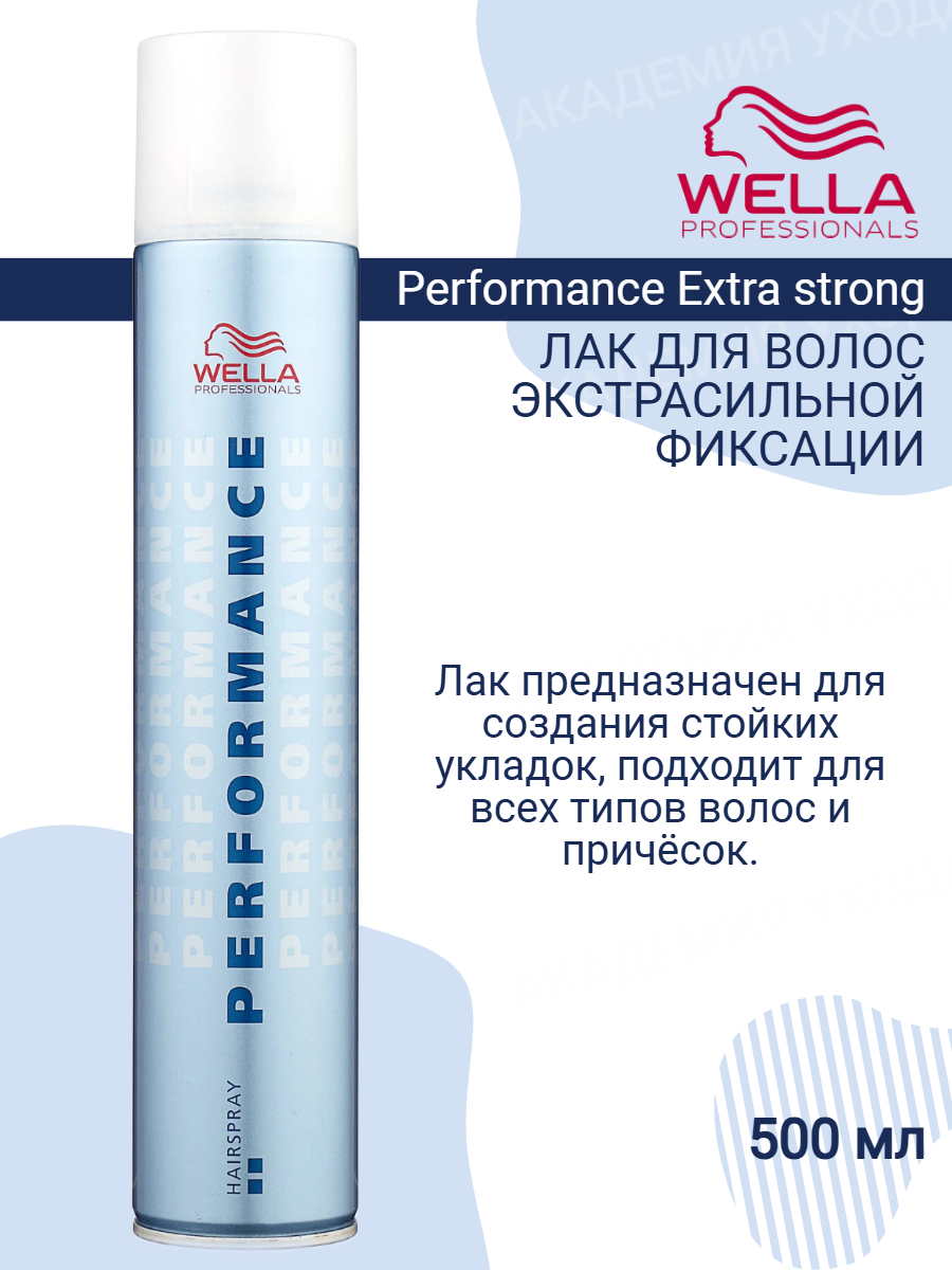 Wella Professionals Лак для волос Performance Extra strong, экстрасильная фиксация, 500 мл