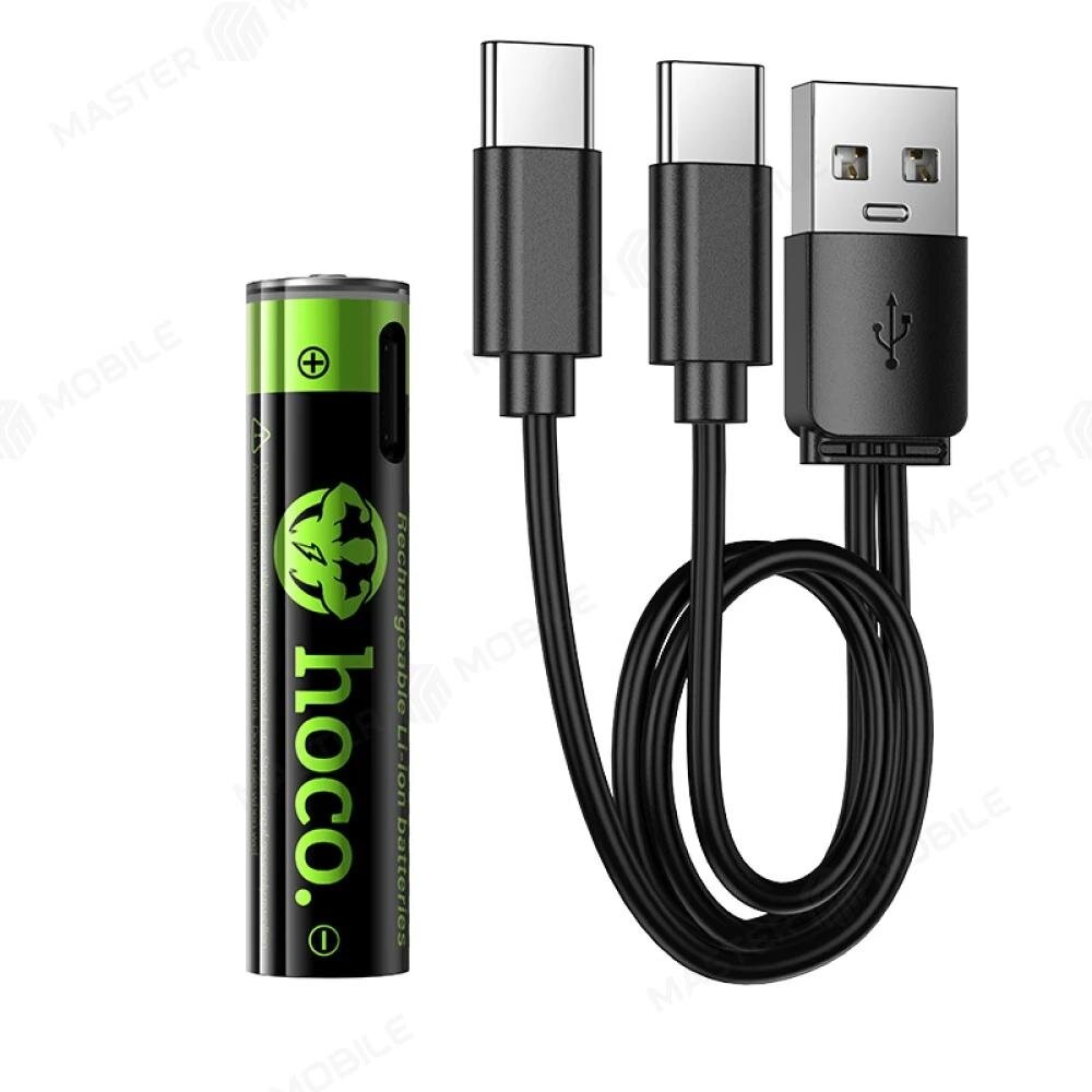 Аккумуляторная батарейка HOCO JA4 LR03/AAA 1200mWh/250mAh USB-C 1.5A литиевая, 2 шт.